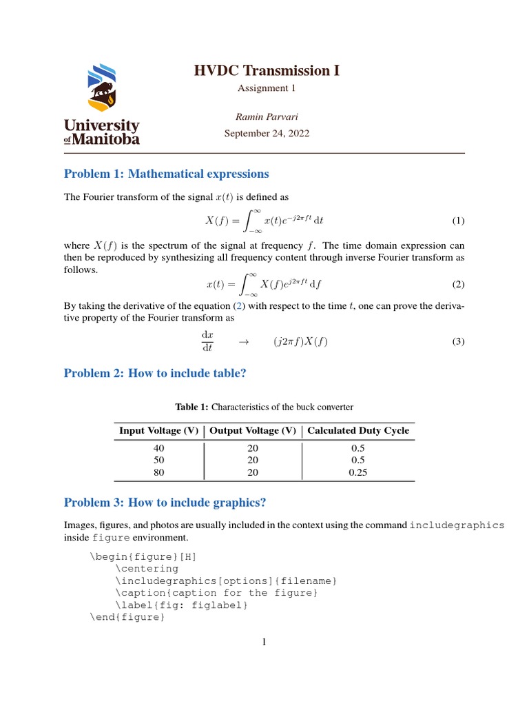 Uofm Assignment Template | PDF | Power Electronics | Fourier Transform