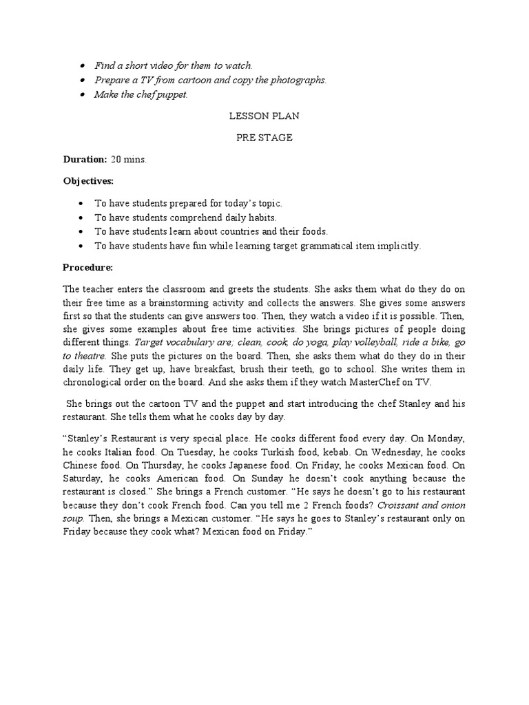 Lesson Plan | PDF | Wellness