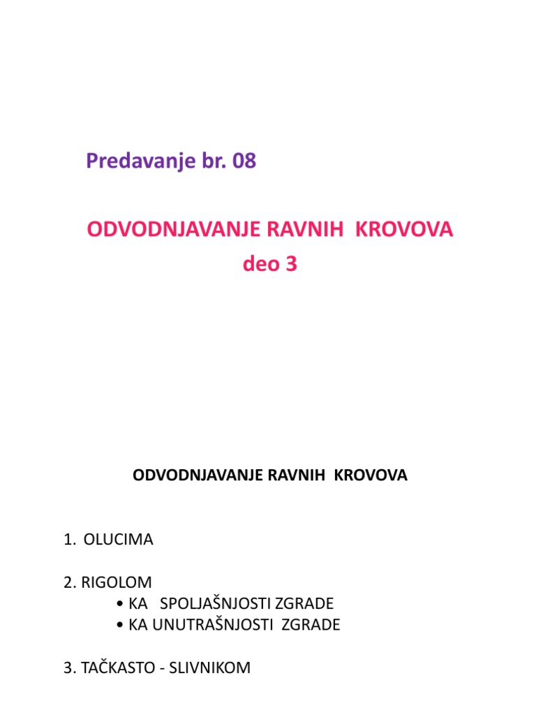 Predavanje 08 Ravan Krov Deo 3 2020 | PDF