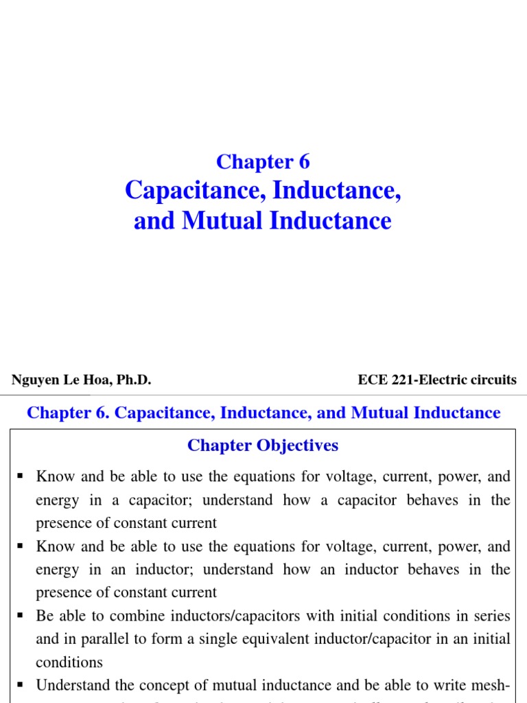 Chapter 6 - Capacitance Inductance - NLH | PDF | Inductance | Capacitor