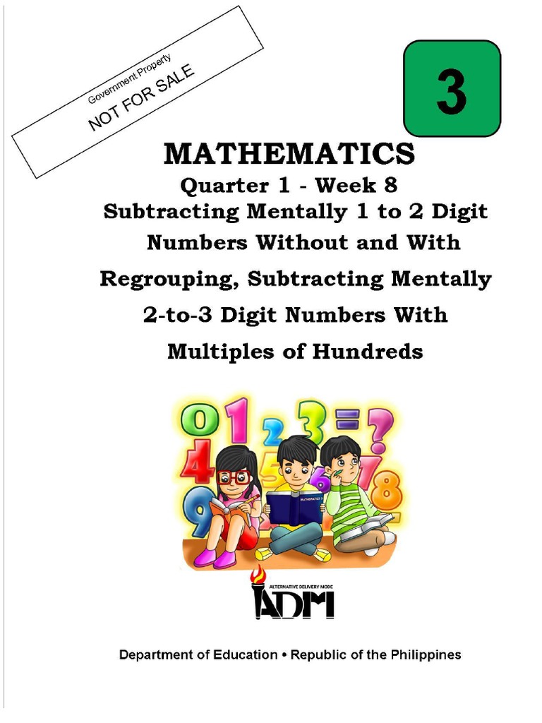 Module 8 Subracting Mentally 1 To 2 Digit Numbers Without and With ...