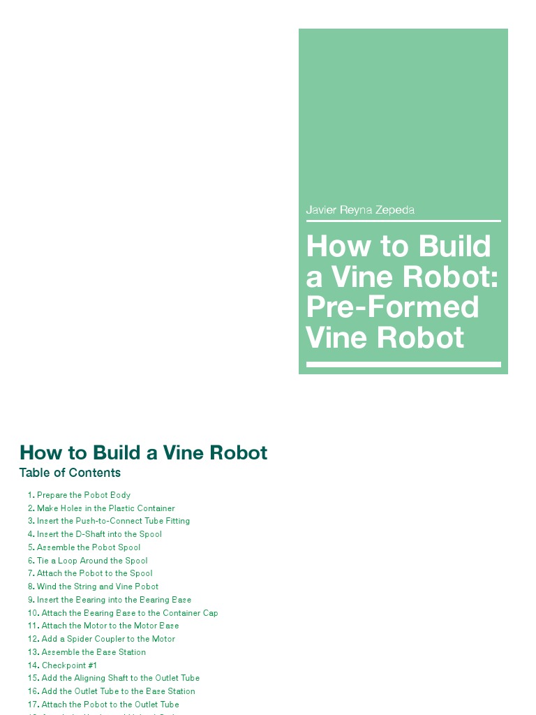 How To Build A Preformed Vine Robot Main Version 0618 | PDF | Knot | Wire