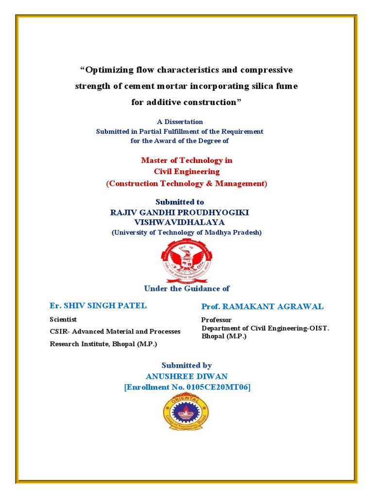 Cement Mortar Optimization Study | PDF | 3 D Printing | Industrial ...