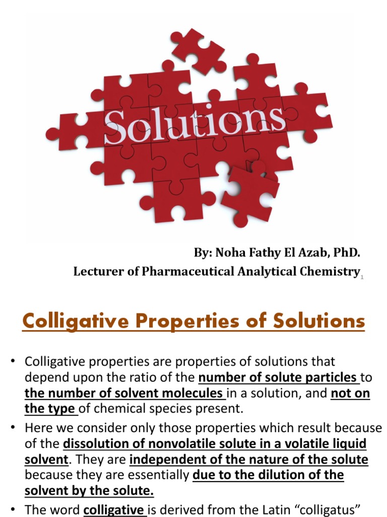 Colligative Properties | PDF | Osmosis | Chemistry