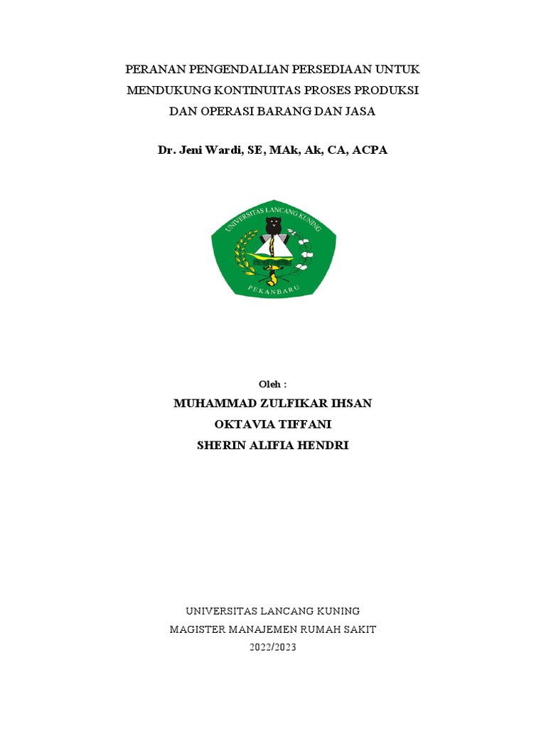 Peranan Pengendalian Persediaan Pdf