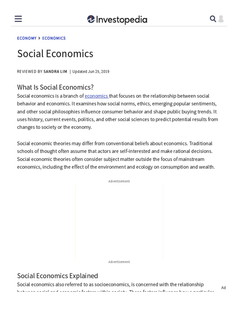 Understanding Social Economics: Exploring the Relationship Between Social Factors and Economic ...