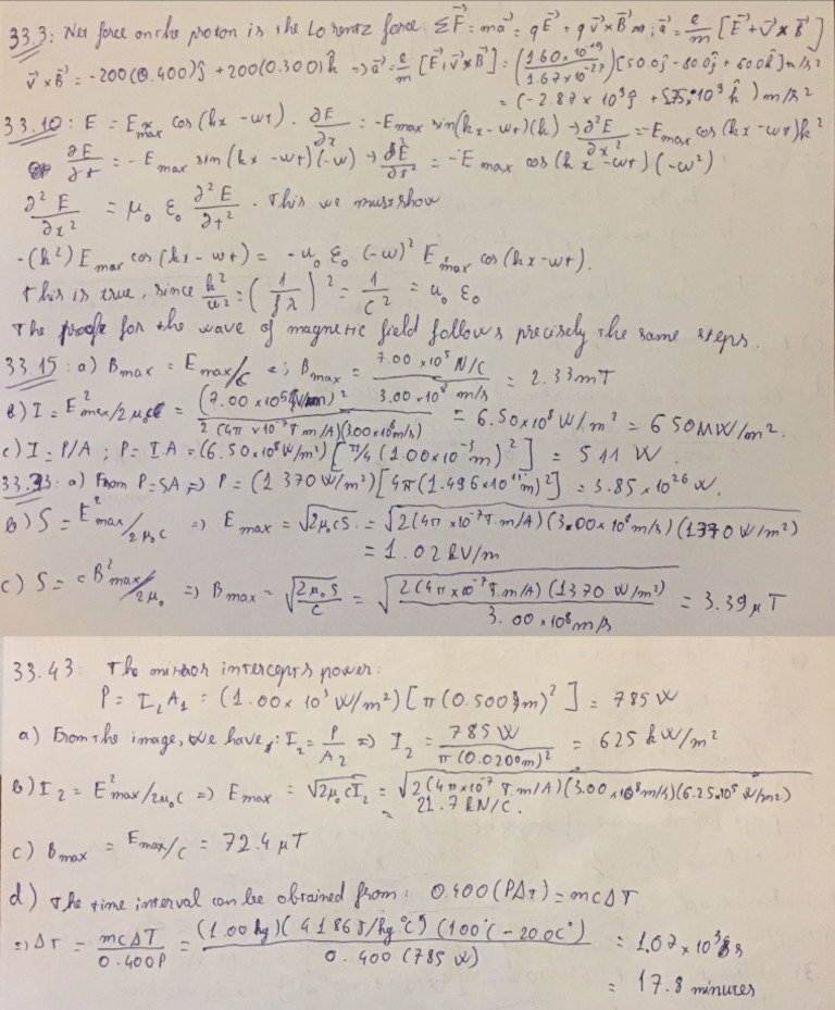 Physics2 HW Chapter 33 | PDF