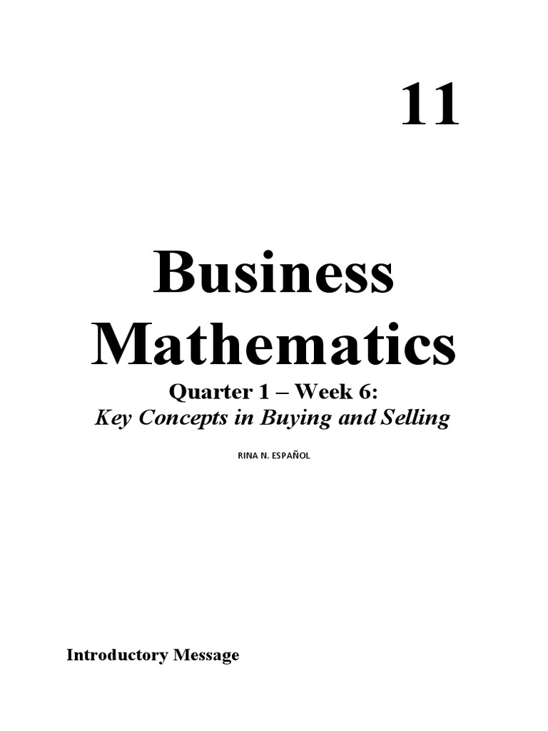 Grade 11 Business Math: Buying & Selling | PDF | Gross Margin ...