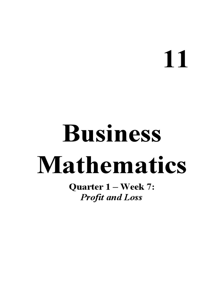 Business Mathematics (Module 5) | PDF | Career & Growth