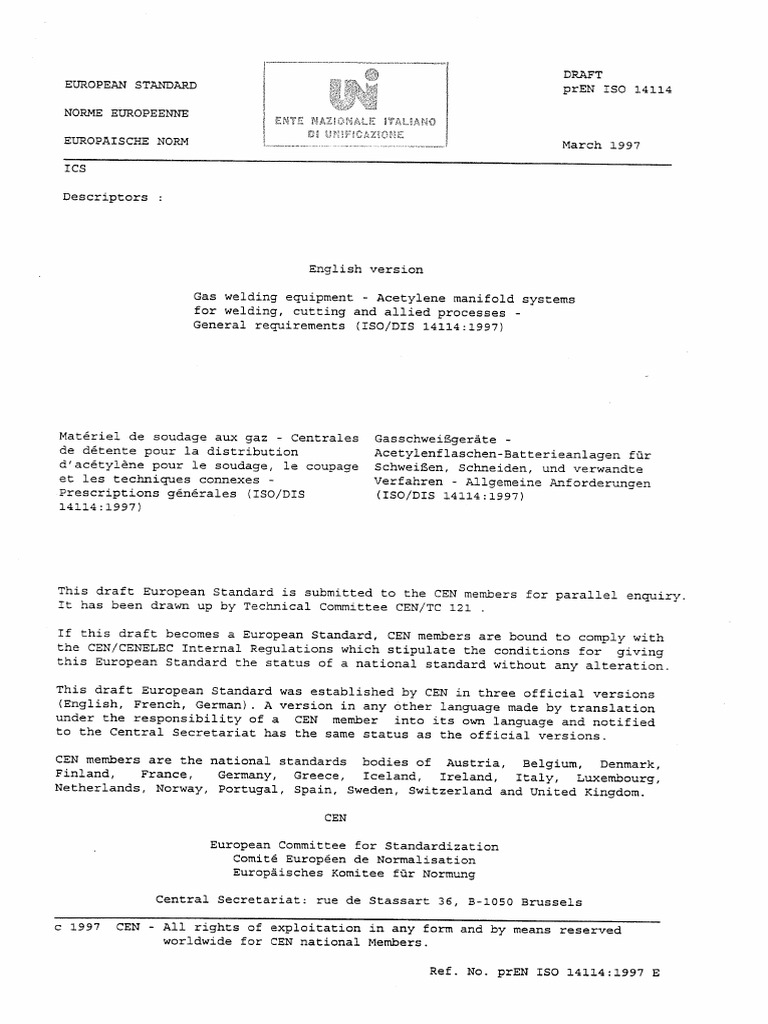 1997 prEN ISO | PDF