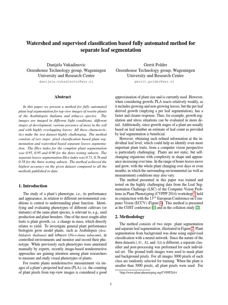 Watershed and Supervised Classification Based Ful-Wageningen University and Research 385470 ...