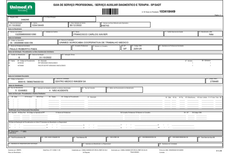 R Guia Tiss Spsadt 30100 | PDF | Sistema de saúde | Remédio