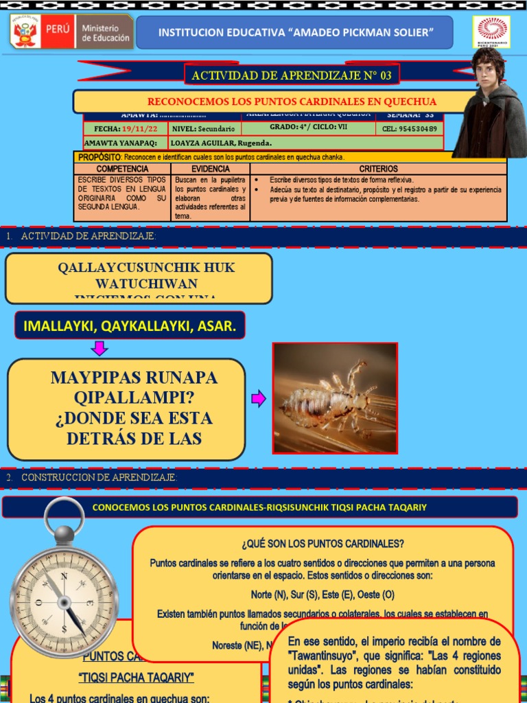 Actividad de Aprendizaje 03 - Exp. de Aprendizaje 08-Quechua 3, 4 y 5 ... Actividad de Aprendizaje 03 - Exp. de Aprendizaje 08-Quechua 3, 4 y 5 ...