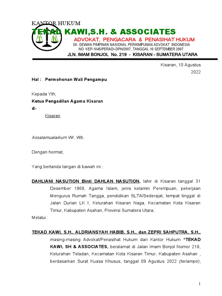 Permohonan Pengampuan | PDF