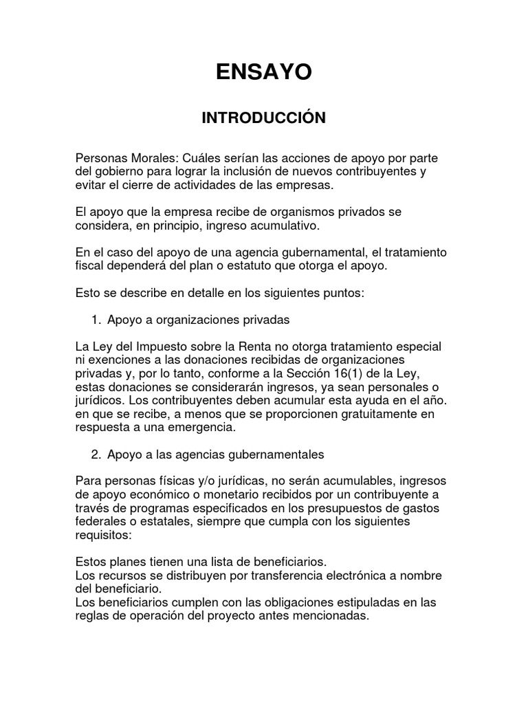 Entregable 1. ENSAYO | PDF | Pequeñas y medianas empresas | Economias