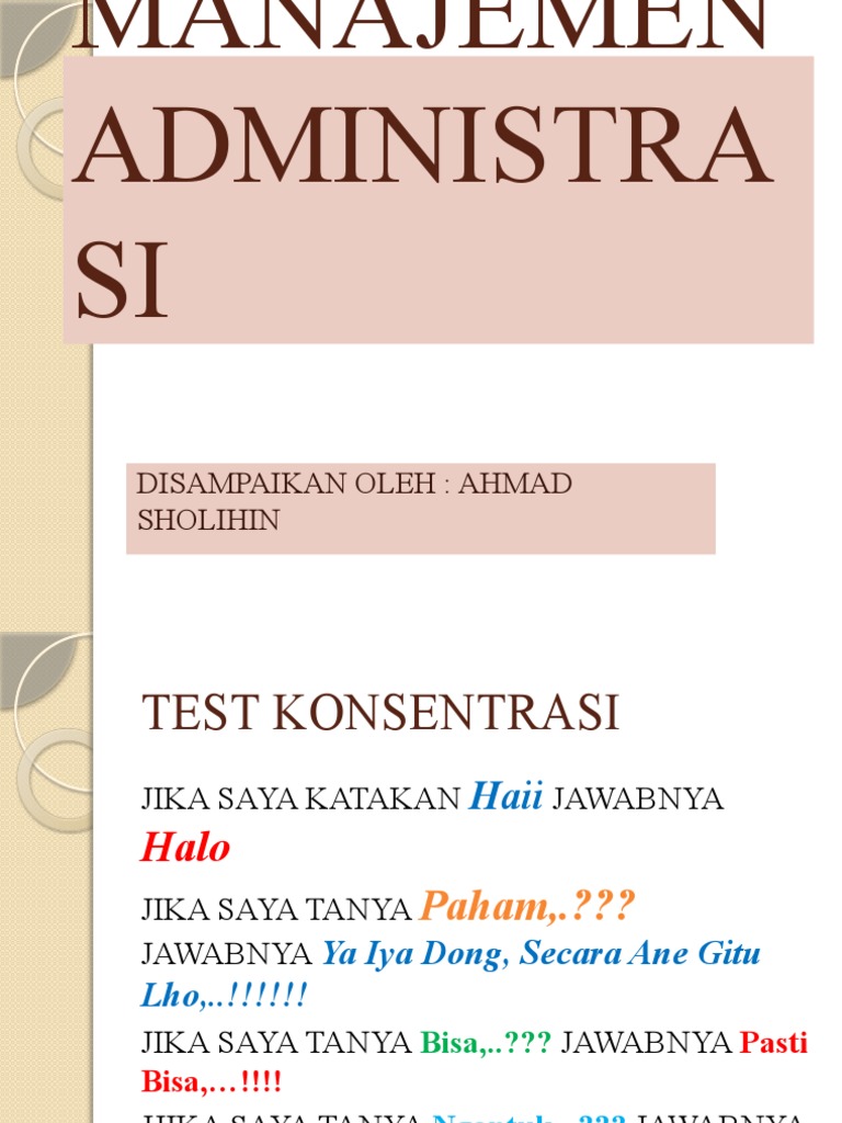 Manajemen Administrasi Materi LDK | PDF
