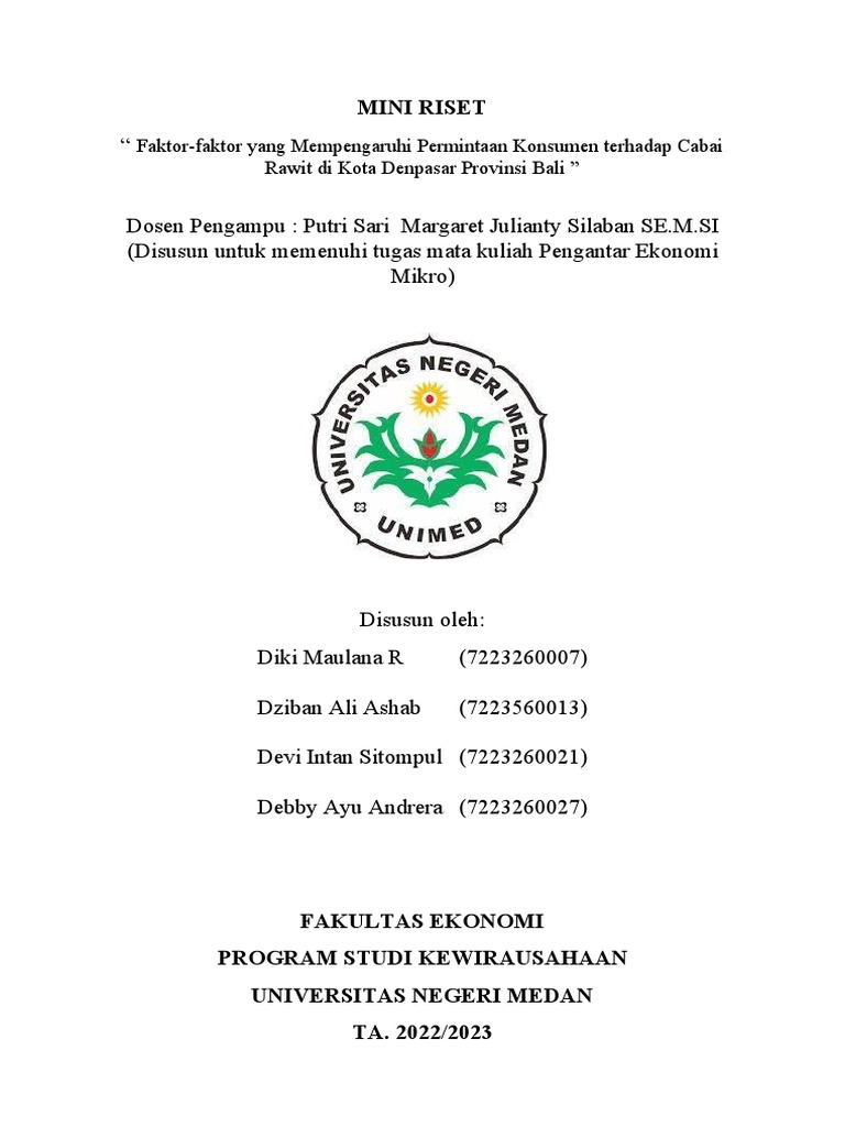 Mini Riset Mikro Ekonomi Kelompok 3 | PDF | Bisnis