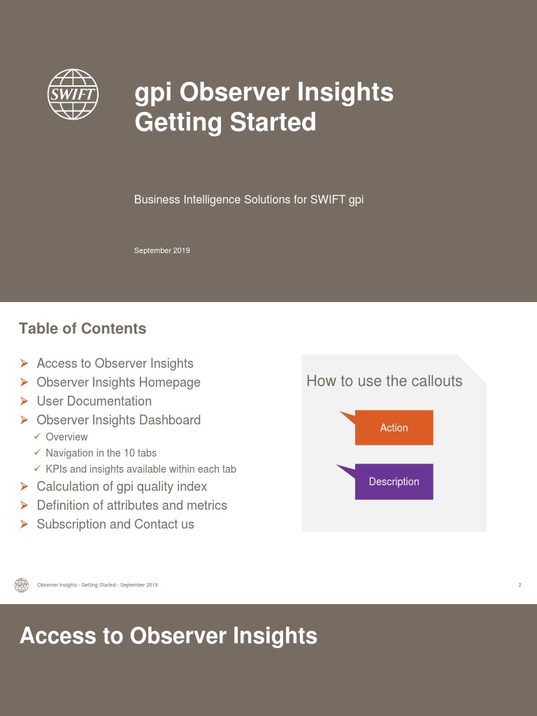 Swift Solutions Observer Insights Getting Started September 2019 | PDF | Login | Information ...