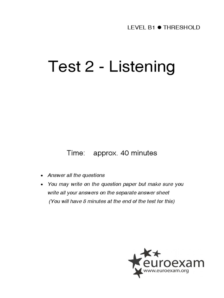 Test 2.1 Listening | PDF