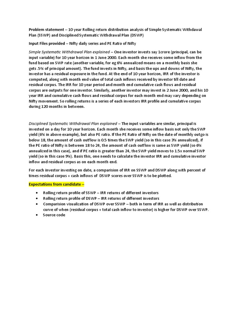 Case Study Problem Statement 1 | PDF | Internal Rate Of Return | Economics