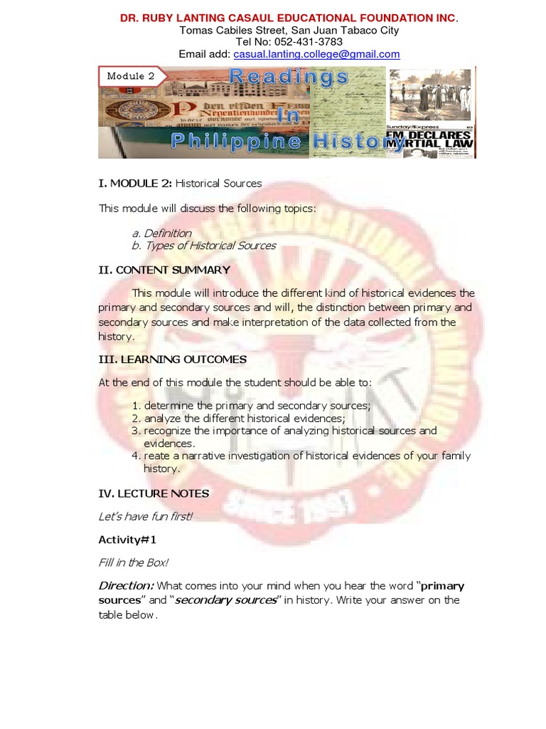 Module 2 RIPH | PDF | Primary Sources | Evidence