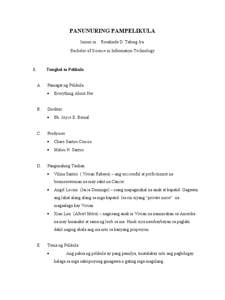 Panunuring Pampelikula | PDF