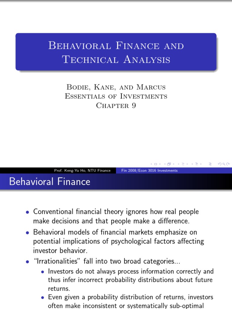 Behavioral Finance and Technical Analysis: An Exploration of the ...