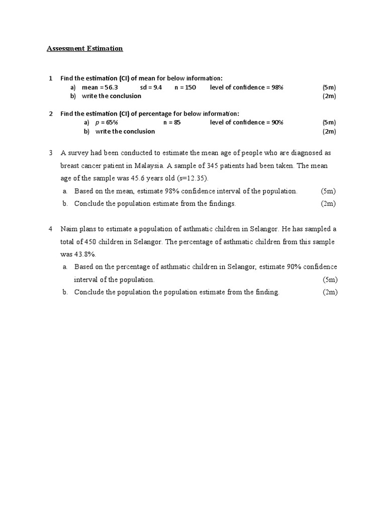 Assessment Estimation | PDF | Teaching Methods & Materials | Wellness