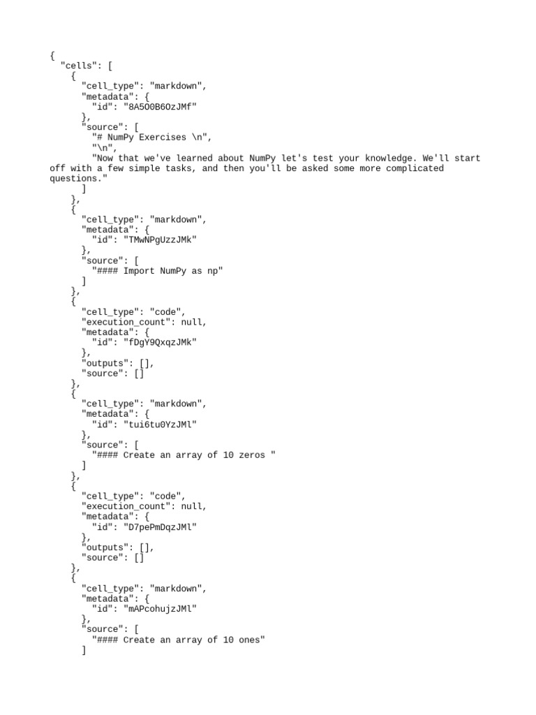 Numpy Assignment 1 493656plain Pdf Matrix Mathematics Algebra
