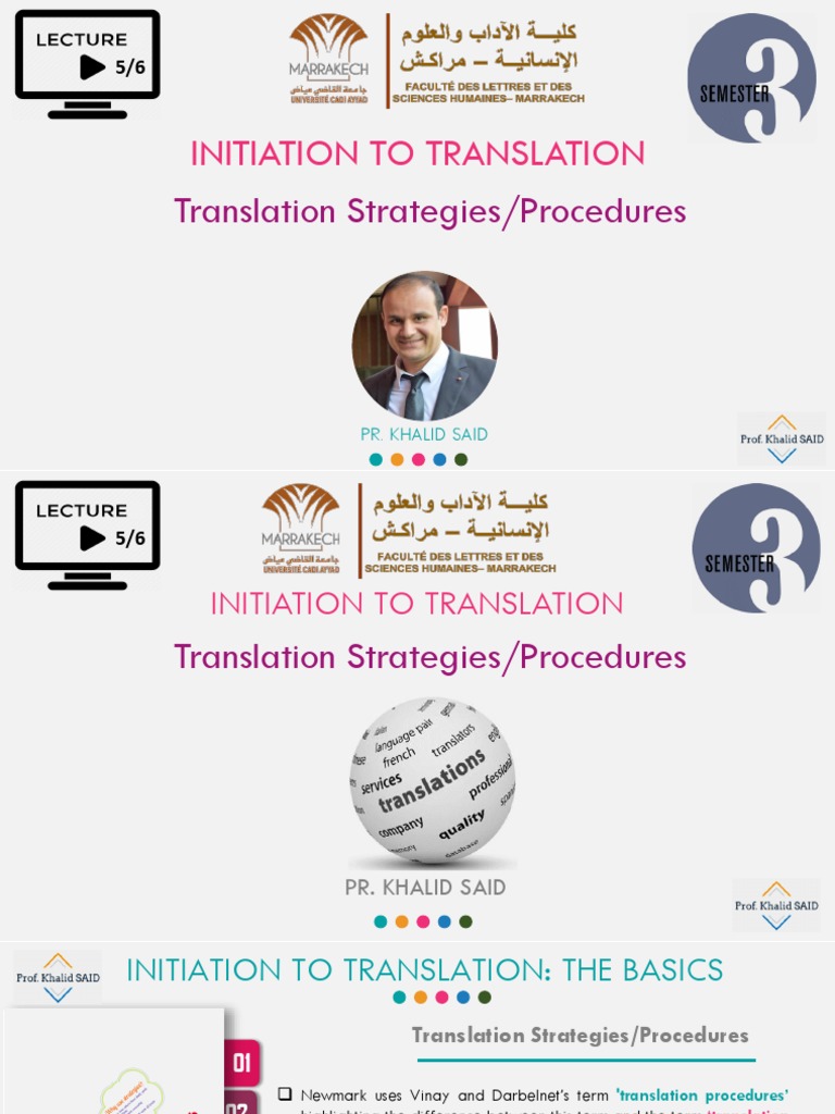 Lecture 5 and 6 Translation Strategies Procedures | PDF | Translations | Linguistics