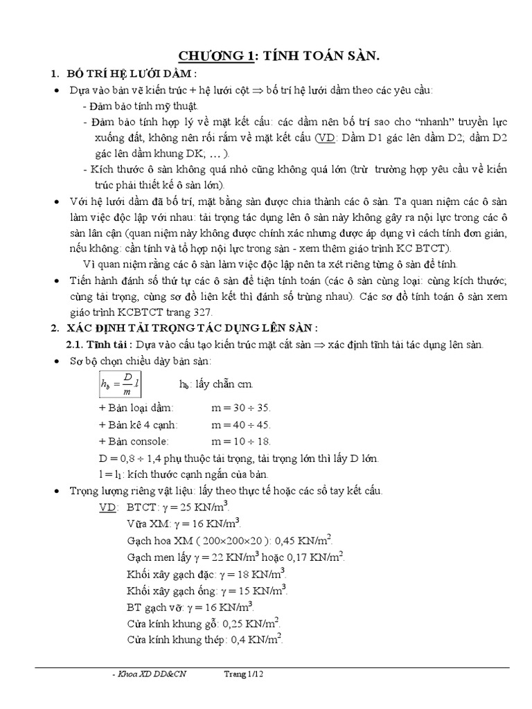 1.huong Dan Tinh Toan San (So Do Tinh Theo Tung o San Doc Lap) | PDF
