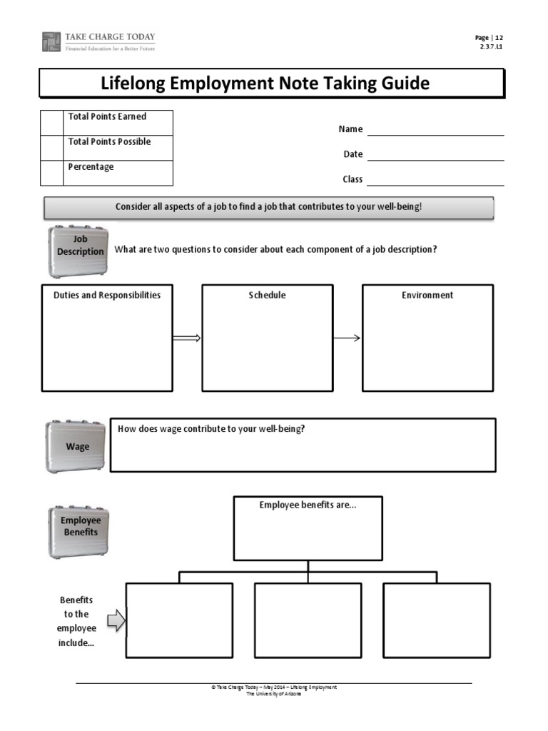 Lifelong Employment Note Taking Guide 2.3.7.L1 | PDF | Cost Of Living ...