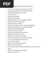 100 Getting To Know You (PS Questions) | PDF