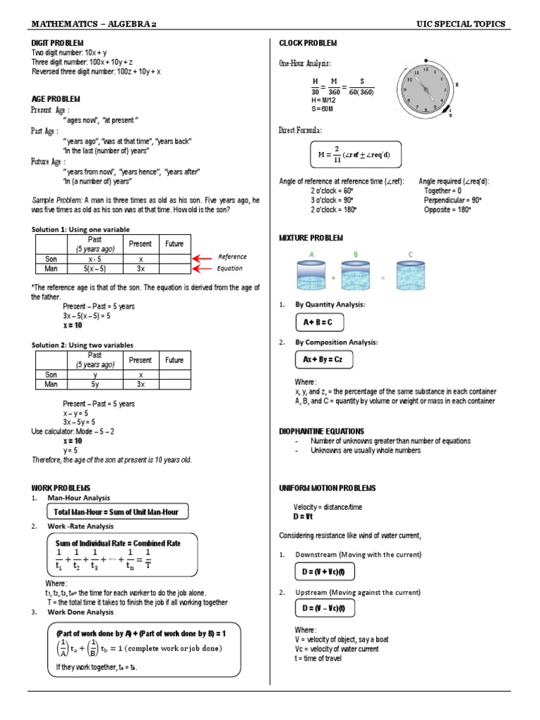 02 Uic - Algebra 2 - 2017 Key | PDF | Equations | Numbers
