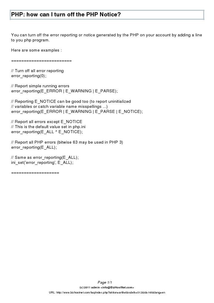 PHP Error Reporting Guide | PDF