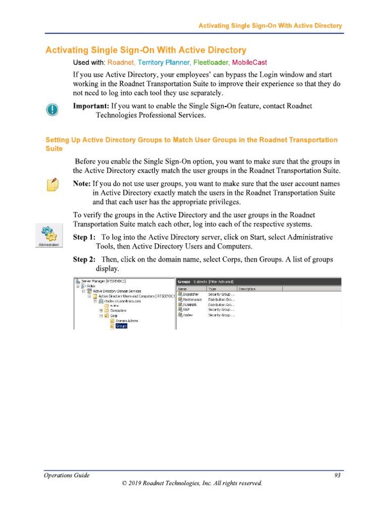 Activating Single Sign On Active Directory Pdf