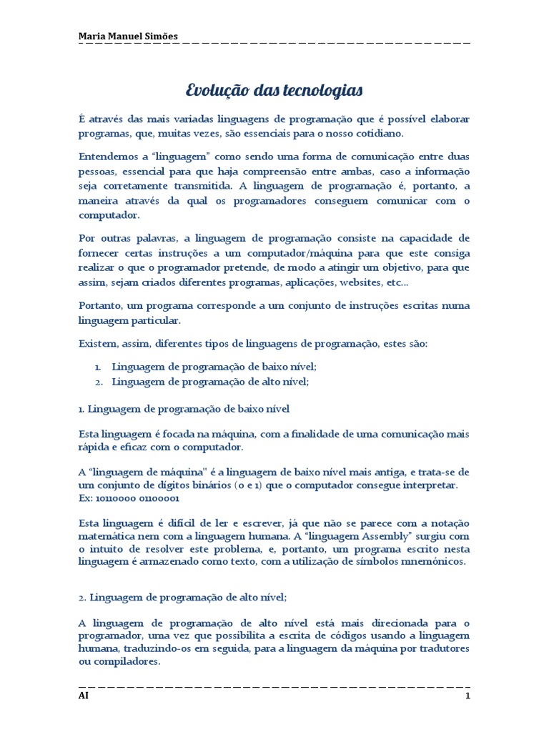 As linguagens de programação: evolução e importância no mundo atual ...