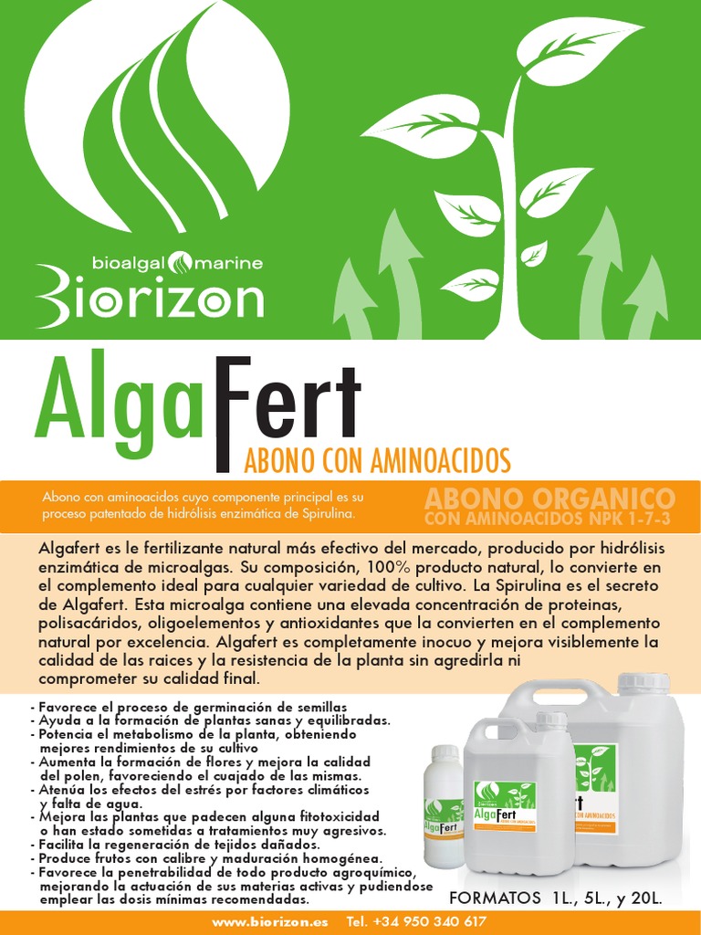 Algafert: Fertilizante Natural Efectivo | PDF