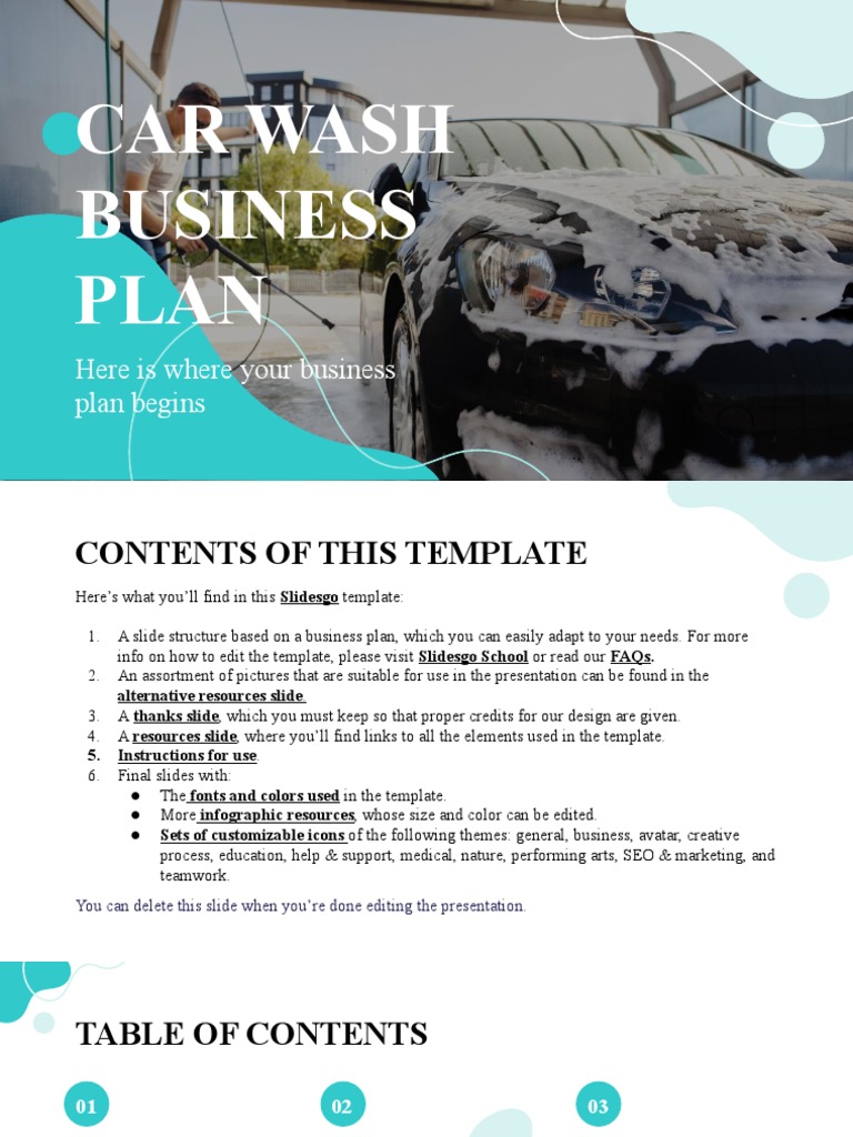 Car Wash Business Plan by Slidesgo | PDF | Planets | Solar System