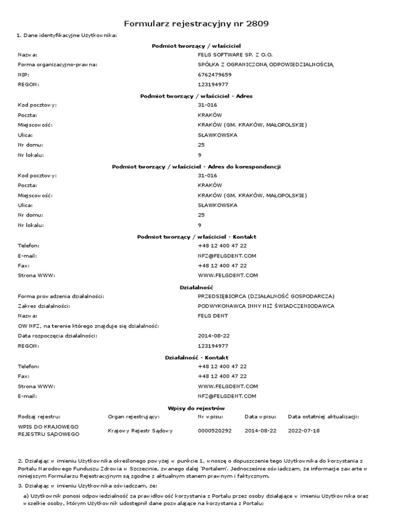 Formularz Rejestracyjny SZOI | PDF