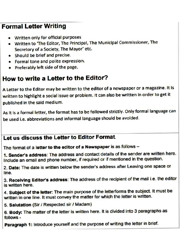 Letter To Editor Example | PDF