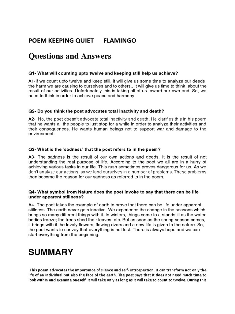 Keeping Quiet Notes | PDF | Silence