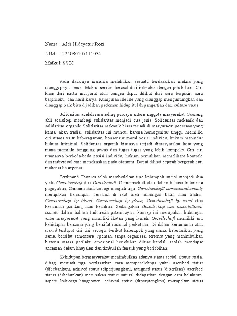 Essay 3 Lembar Ssbi | PDF