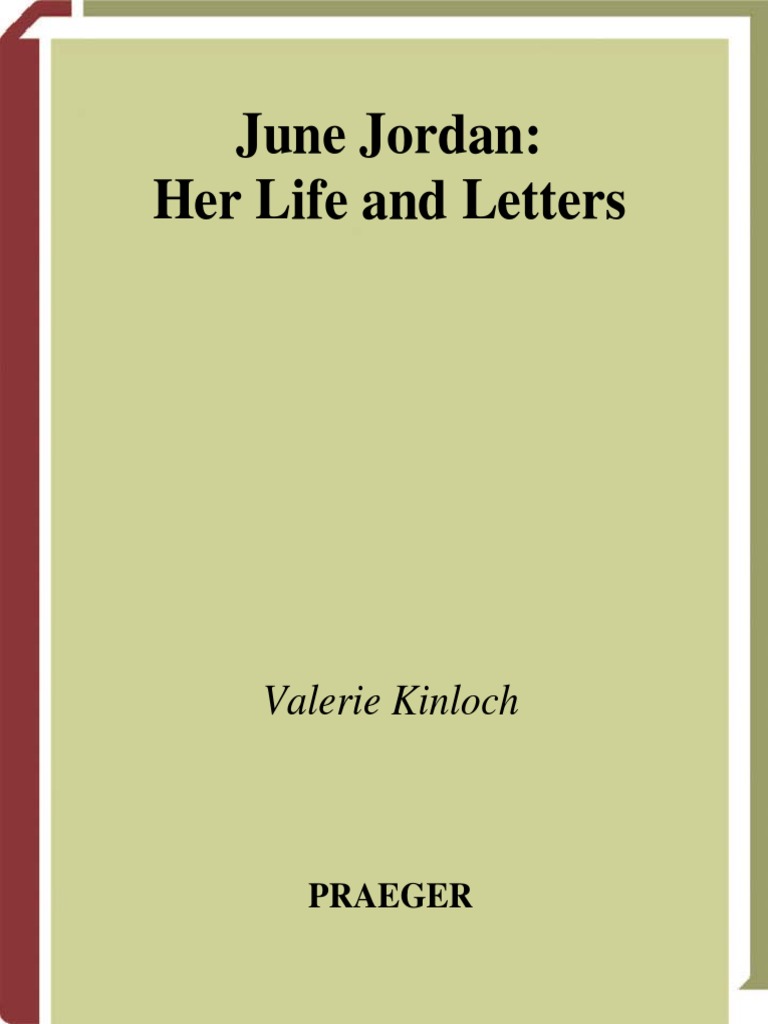 June Jordan Her Life and Letters (Women Writers of Color) by Valerie ...