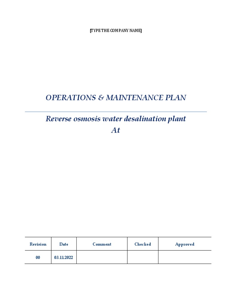 RO Desalination Operations Manual | PDF