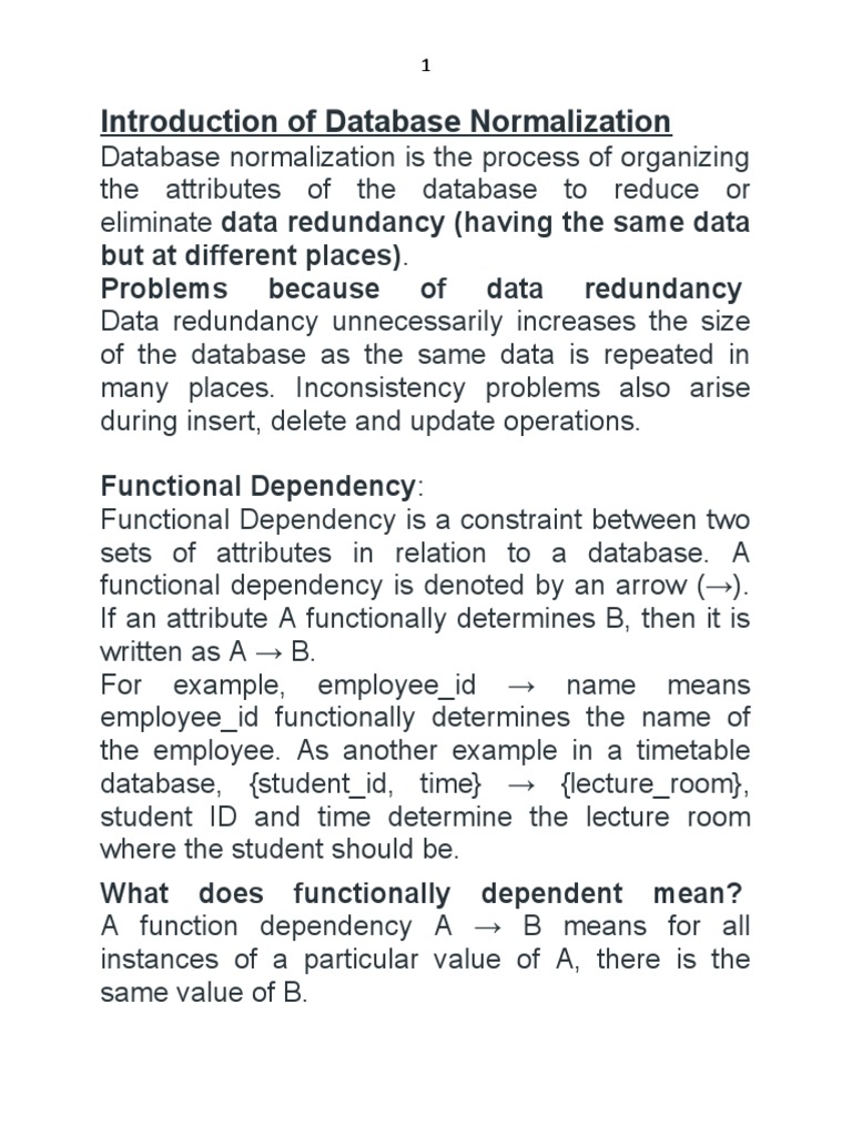 Introduction of Database Normalization | PDF | Computer Programming | Data Management