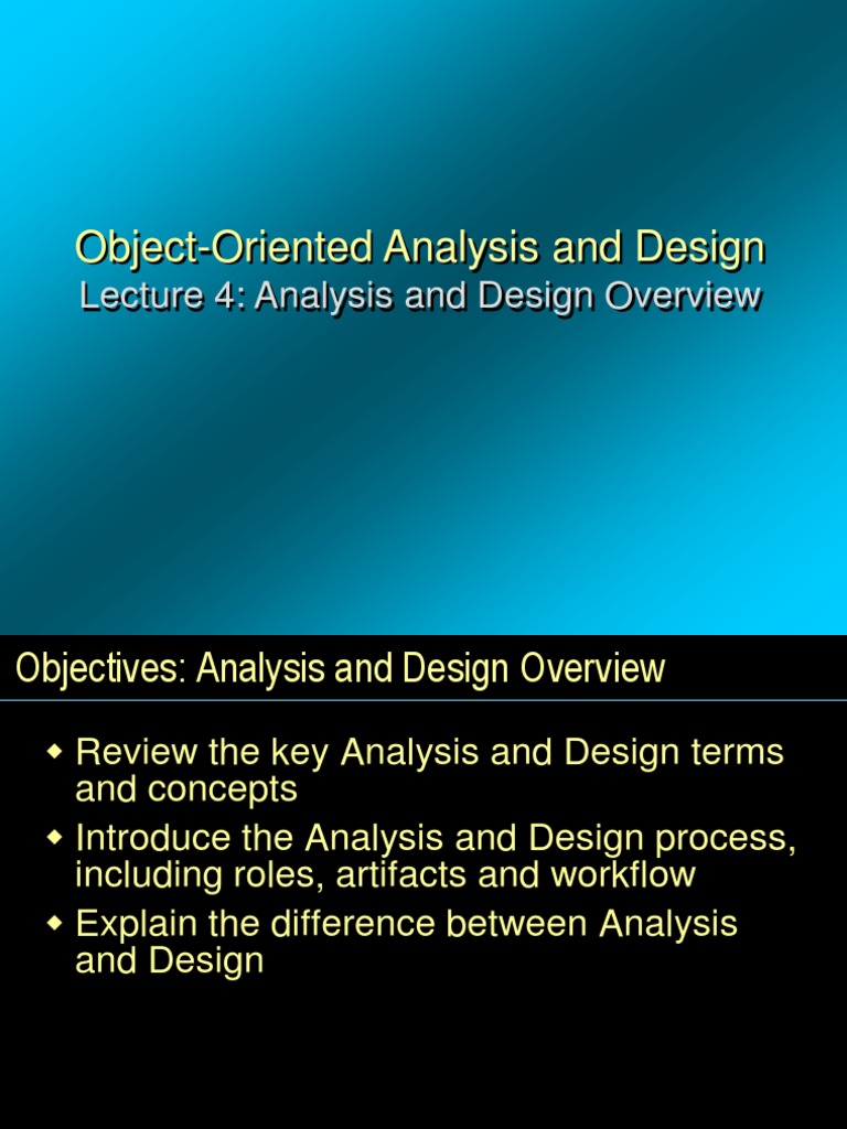 Slide 04 Analysis Design | PDF | Use Case | Design