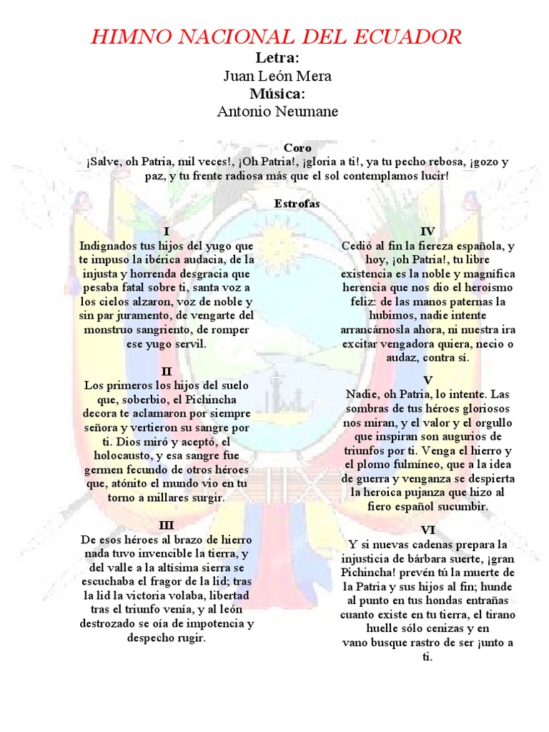 Letra | PDF | Ecuador | Canciones patrióticas