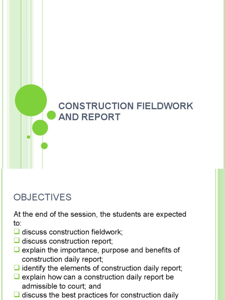 06 Construction Fieldwork and Report | PDF