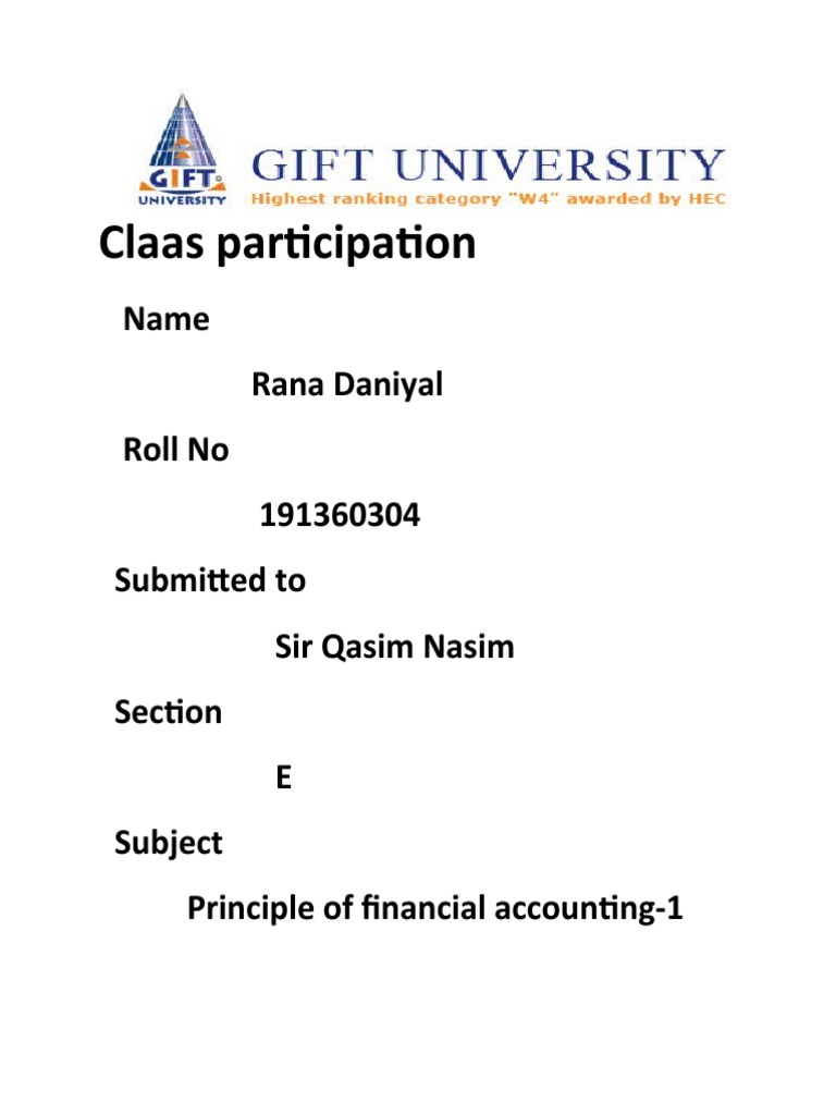 Claas participation financial accounting records | PDF | Debits And ...
